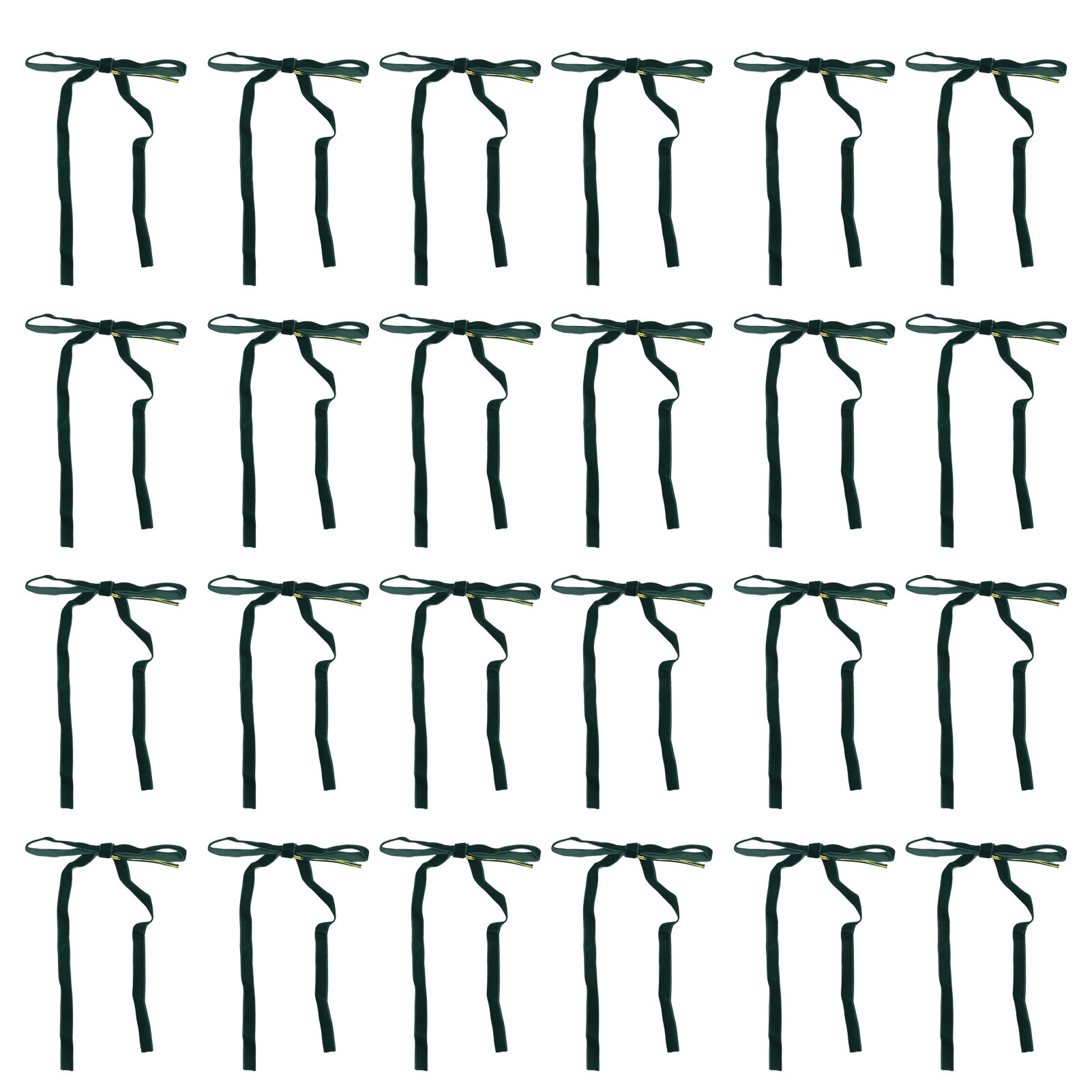 24 шт. бархатных лент-бантов для праздничного украшения, бархатные банты для рождественской елки, для украшения цветов и сумок, зеленые.