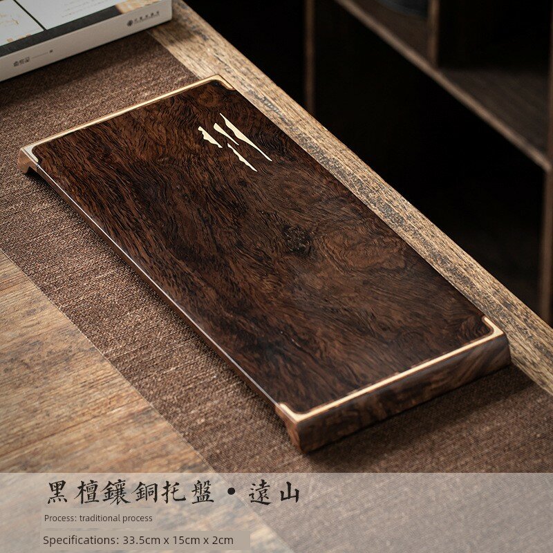 Повседневный поднос для чая из цельного дерева, маленький чайный столик из черного дерева, бытовой поднос для сухих
