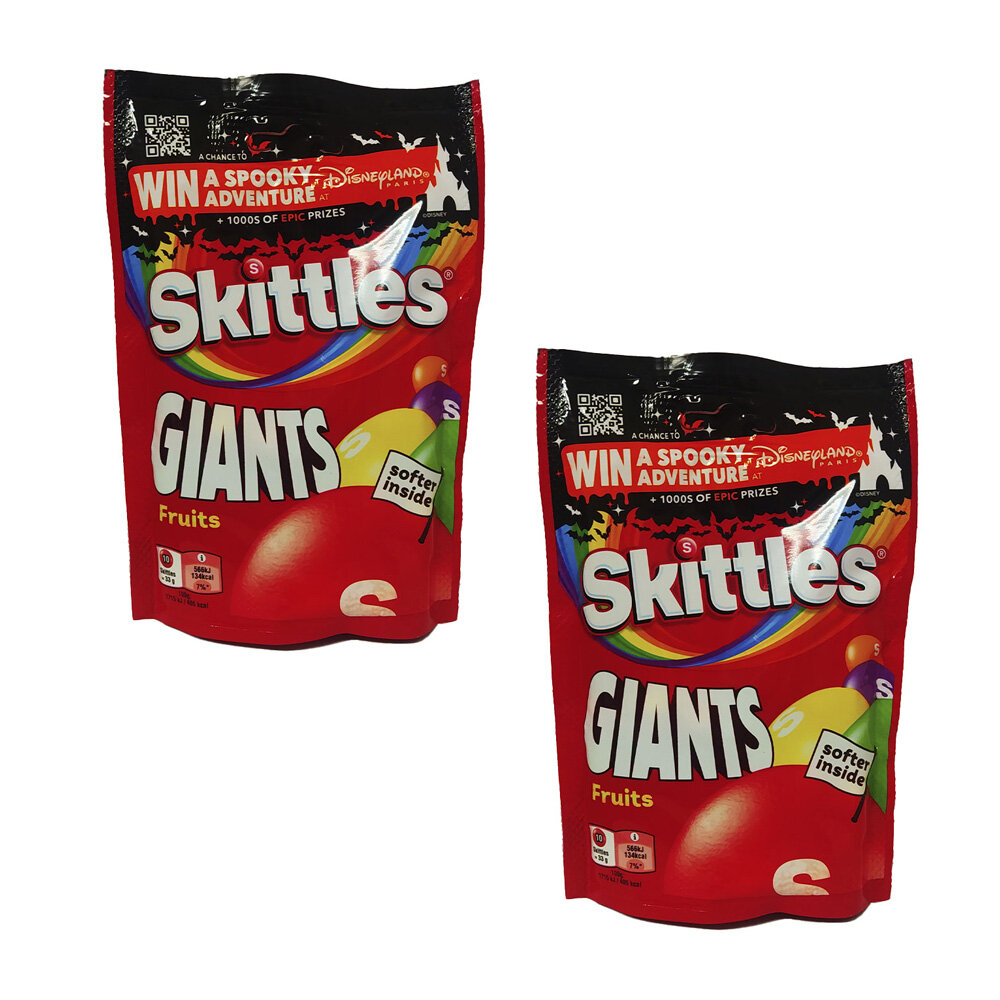 Конфеты жевательные Skittles Giants Fruits, 2 штуки по 132 гр, (Ирландия)