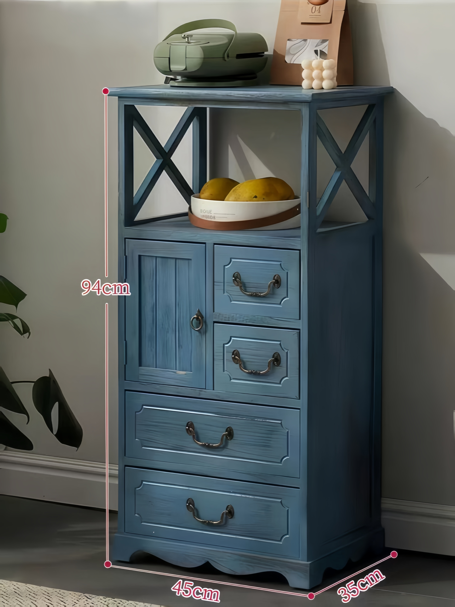 Комод из цельного дерева, простое хранение в стиле ретро, многослойный