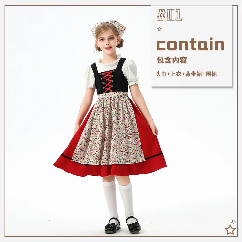 Детский костюм баварской девушки 140cm