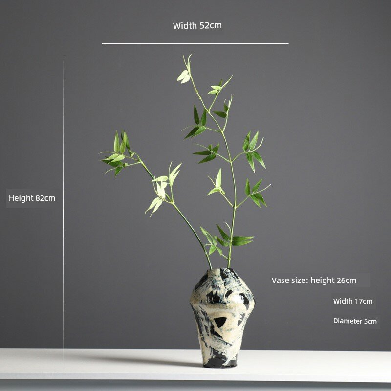 Новые искусственные ветви бамбука в китайском стиле, искусственные цветы, зеленые растения, украшения для ваз, декор