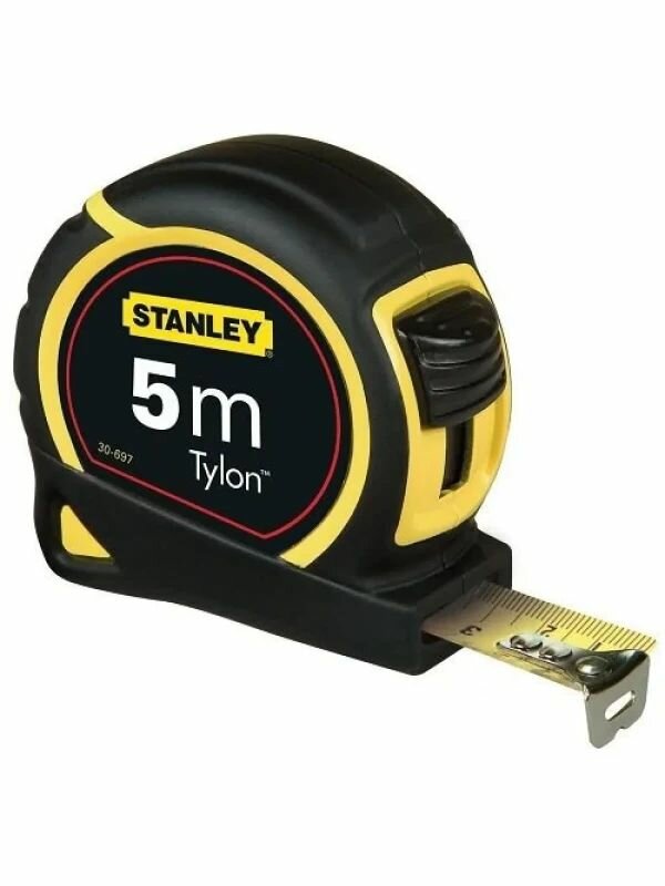 Stanley Tylon рулетка 5 m АБС-пластик, Прорезиненный Черный, Желтый 1-30-697