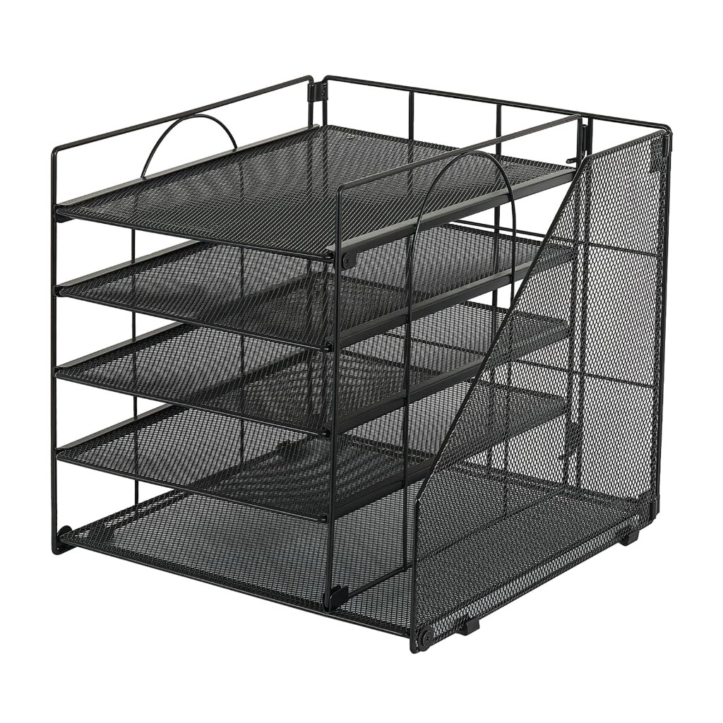 Стойка для управления файлами на рабочем столе из кованого железа - черный