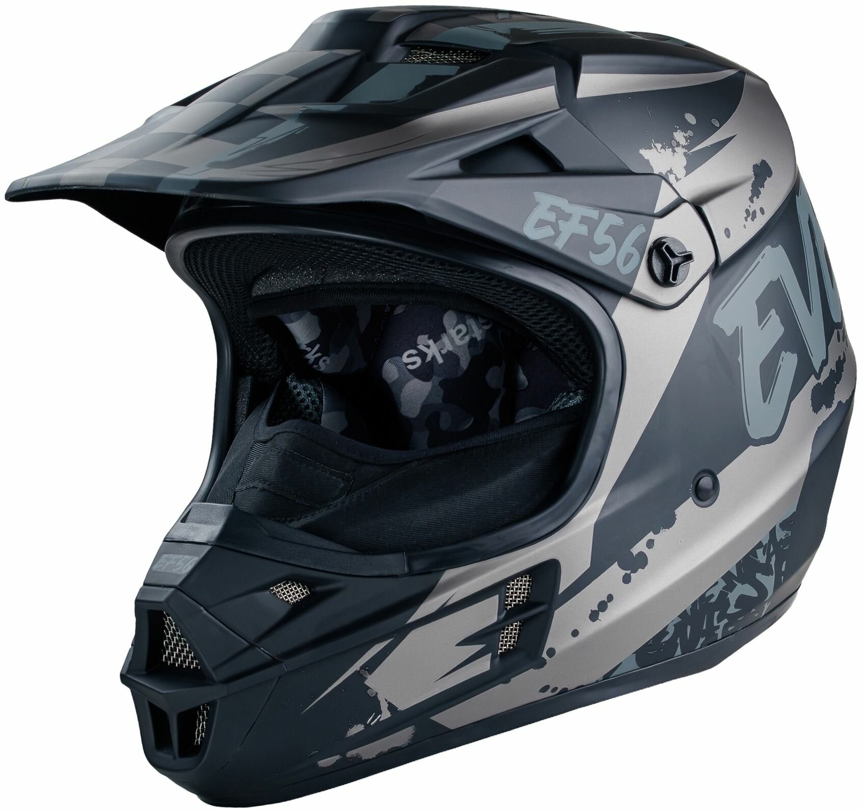 Мотошлем кроссовый Starks Base MX / Матовый / Черный (М / Черный)