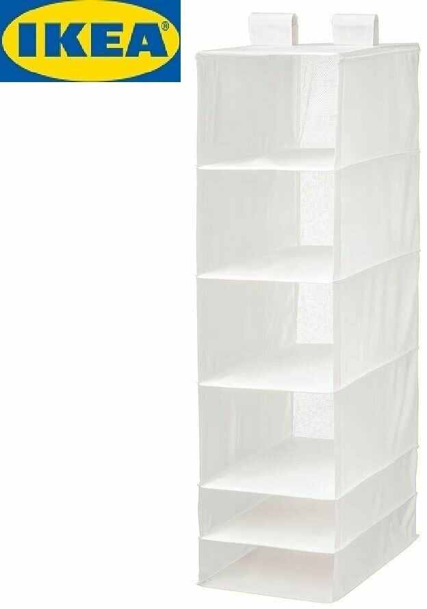 Модуль для хранения с 6 отделениями как икеа белый 22x34x120 см (IKEA SKUBB)