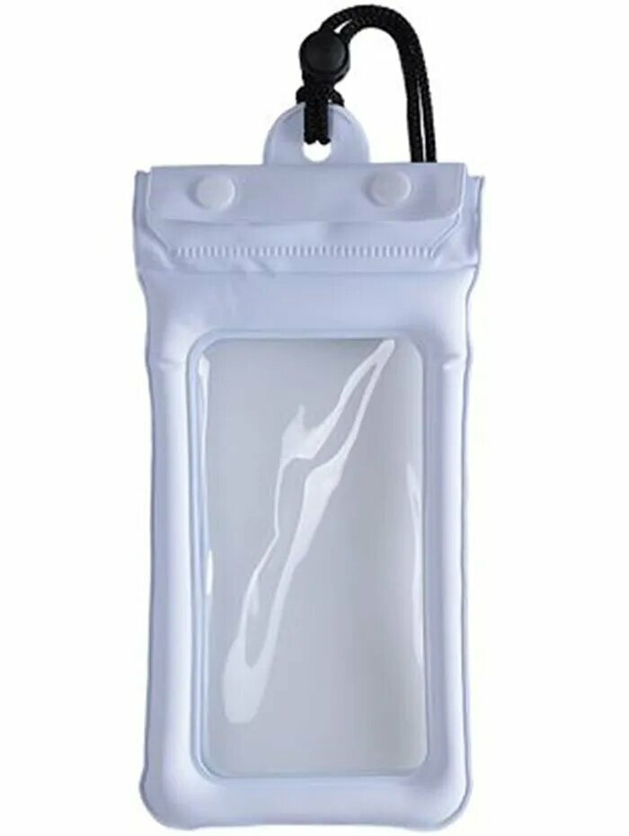 Водонепроницаемый чехол для телефона, со шнурком на шею, с двойной застежкой (Zip Lock и кнопка), 220x110x18, белый