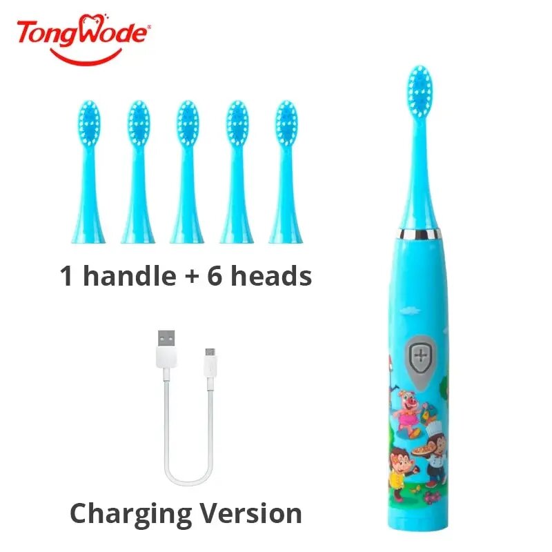 Детская электрическая зубная щетка TONGWODE Blue Charging model