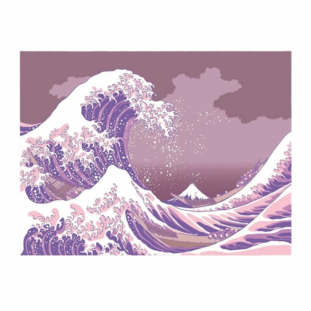 Ткань для украшения комнаты гобеленом в японском стиле-07, матовый стиль серфинга-150x100 см