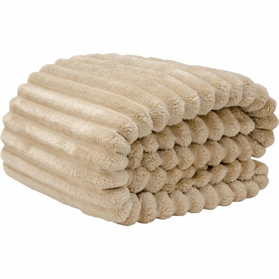 Покрывало 150х200 BRAVO Family велсофт Волна г/к №79 песочный в пакете, 2409229