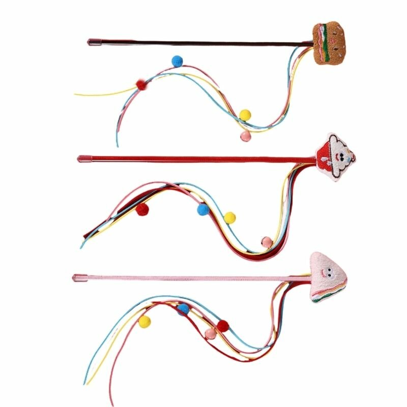 Мультяшная плюшевая кисточка из 3 частей для вокала funny cat pole-set one