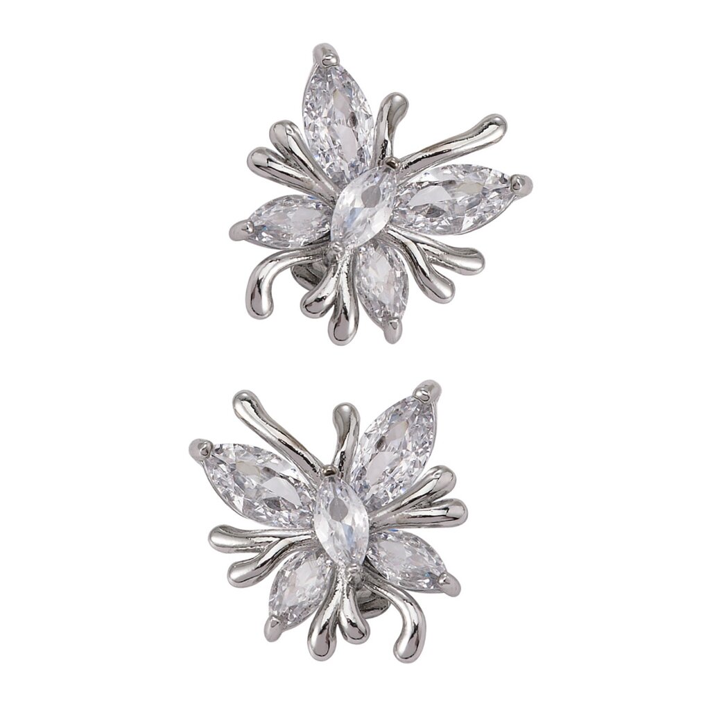 Устойчивые к коррозии металлические зажимы-бабочки с гальваническим покрытием для украшения беспроводных наушников