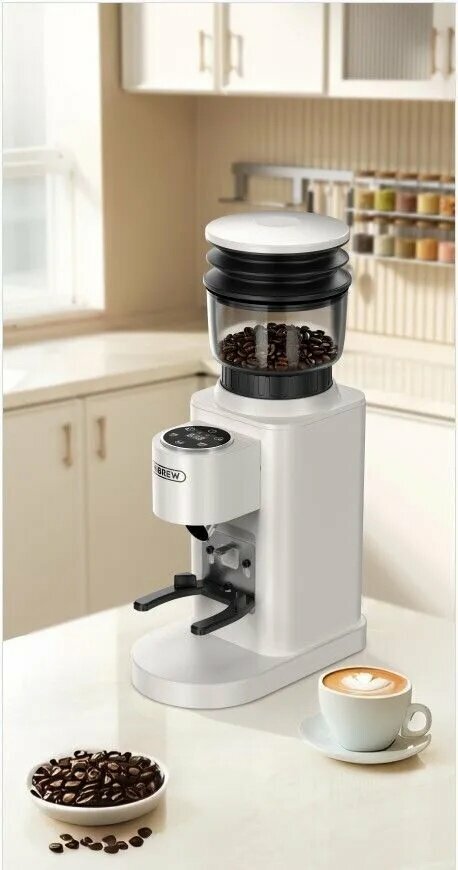 HiBREW Кофемолка 150W; Управление с сенсорного экрана; Шлифовальный круг из нержавеющей стали; Сыпучий порошок; Противолетный порошок 150 Вт, объем 160 г