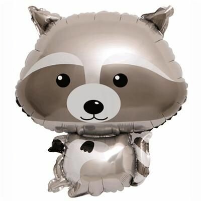 Воздушный шар фольгированный весёлая затея Енот, серый, 54 см