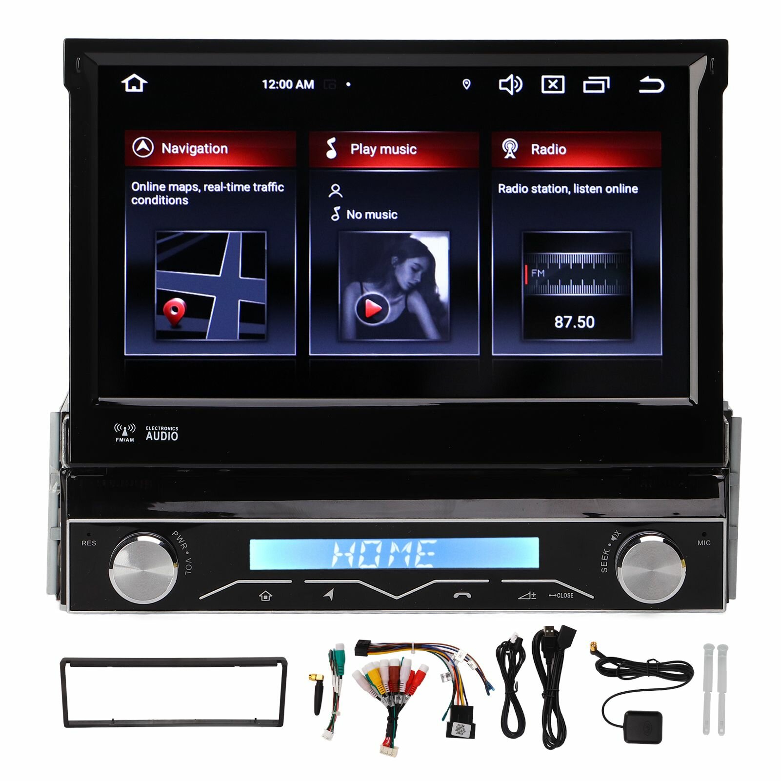 1DIN магнитола, 7" сенсорный экран, Bluetooth 5.1, WiFi, GPS, Zlink