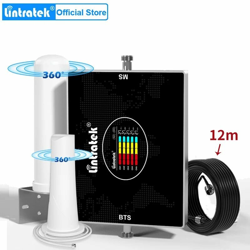 Lintratek 5-полосный усилитель сигнала 800 900 1800 2100 2600 МГц 2G 3G 4G 5G сотовой связи