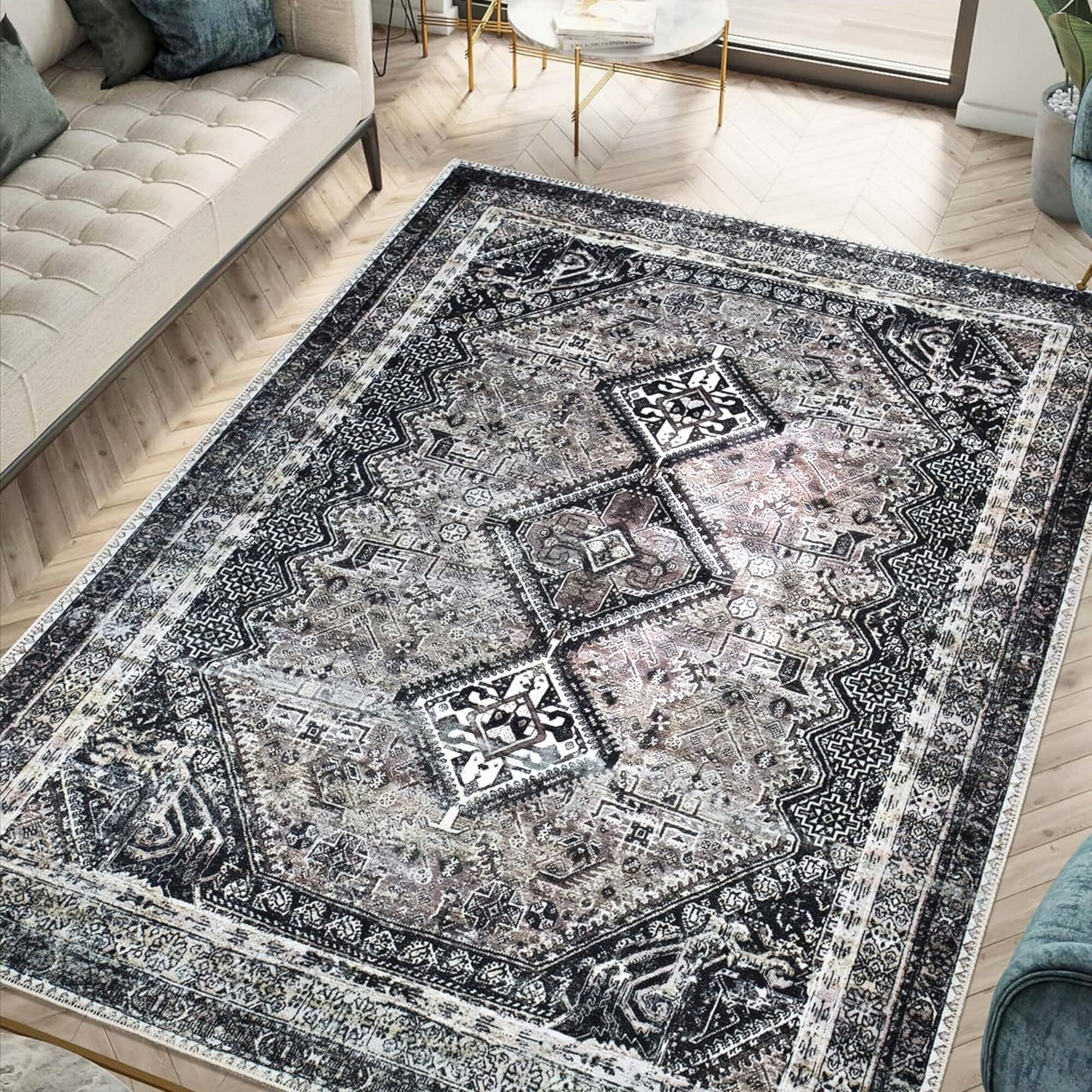 Ковер для гостиной в скандинавском ретро-марокканском стиле, 1.2*1.6mТкань из хрустального бархата