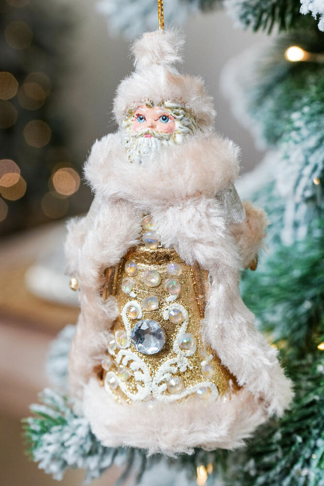 Ёлочная игрушка ДЕД мороз - золотой маэстро, полистоун, текстиль, 12 см, Goodwill B87208-2