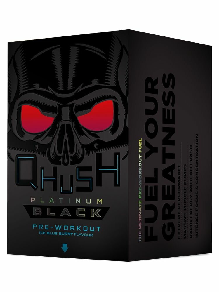 Qhush Black Ice Blue Burst USN/ Qhush Блэк со вкусом Ледяной синий взрыв, 300 гр