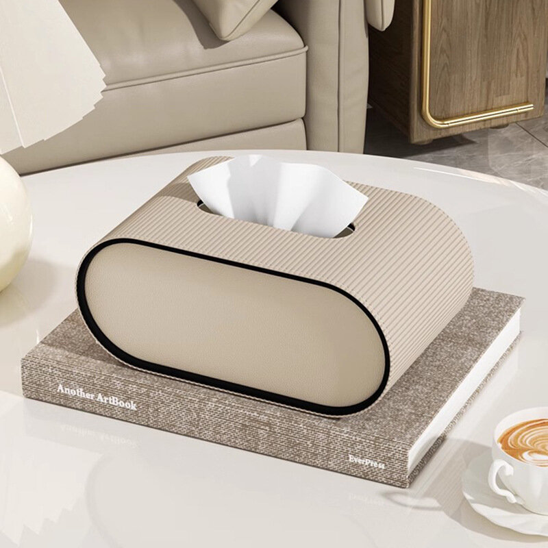 Коробка для салфеток, роскошная, высококачественная, для гостиной, креативная овальная кожаная коробка для салфеток, настольная коробка для хранения салфеток в спальне