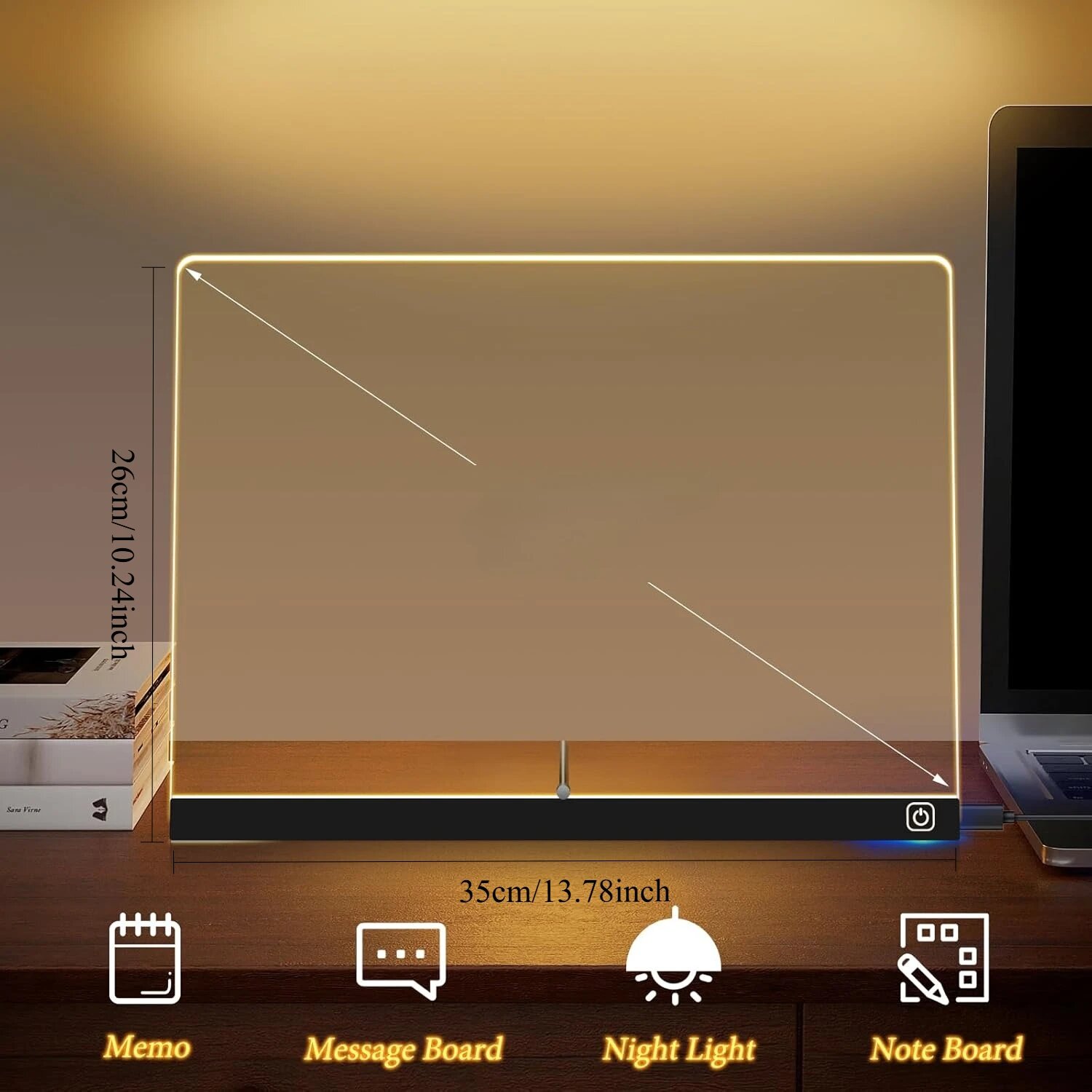 Световая доска 26x35 см, Memo, Message Board, Night Light, Note Board