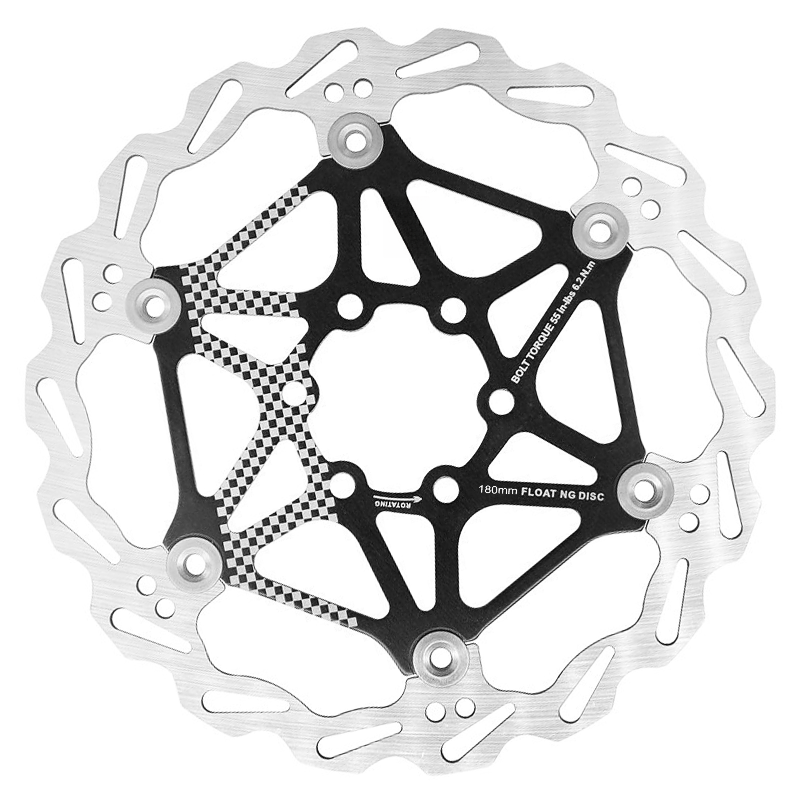 Дисковый тормозной ротор с плавающей системой для велосипеда, шестишпильный, 160мм/180мм/203мм, черный/красный, сталь нержавеющая + алюминиевый сплав, центр 44мм, толщина 1.8-1.9мм, вес 103г/144г/185.5г, запчасть для велосипеда