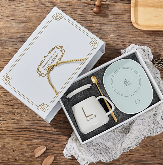 Кружка с подогревом, подарочная, USB-подключение, белый цвет