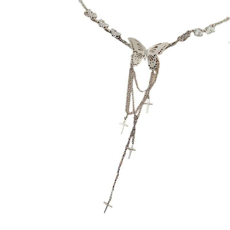 Пояса, Металлическая Поясная Цепочка-Бабочка-Серебристый