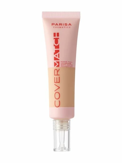 PARISA COSMETICS Тональная основа Cover Match Soft Matte Foundation PFC-101 с матовым финишем, 30 г, 203