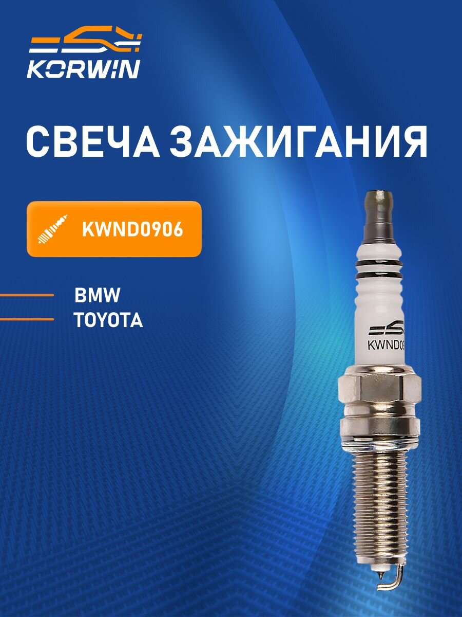 Свеча зажигания KORWIN KWND0906 (аналог SILZKBR8D8S) Iridium-Platinum