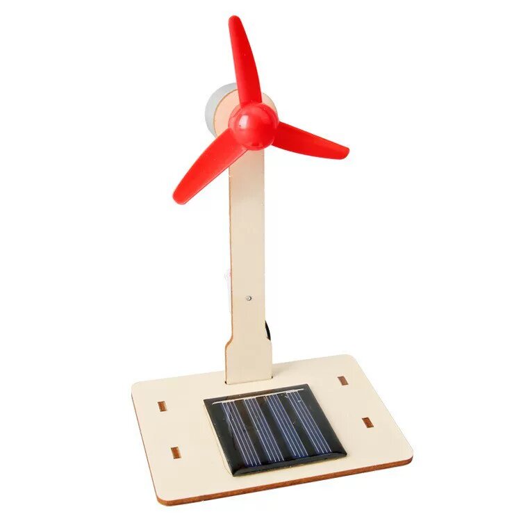 Солнечная-powered DIY ветряная мельница модельный набор, STEM образовательная игрушка для детей, простая сборка научный