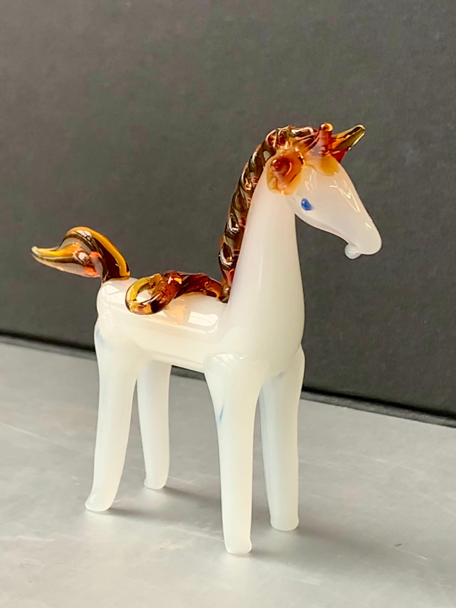 Стеклянная лошадка, хрустальная статуэтка для коллекции и украшения интерьера, Коричневый пони