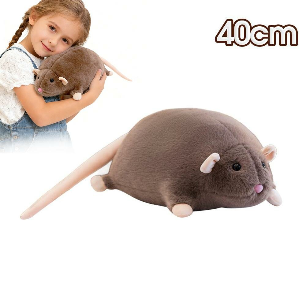 Большая реалистичная игрушка крыса, мягкий муляж декоративной крысы, подушка-обнимашка для дивана и машины