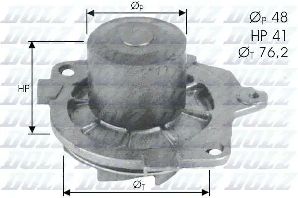 Помпа водяная DOLZ S314 Fiat Brava, Bravo, Punto, Stilo, Lancia Y, Ypsilon 1.2, 1.4 97-