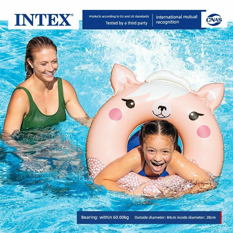 INTEX Надувной круг с альпакой для подмышек до 60 кг (120 фунтов) - Забавный звериный дизайн