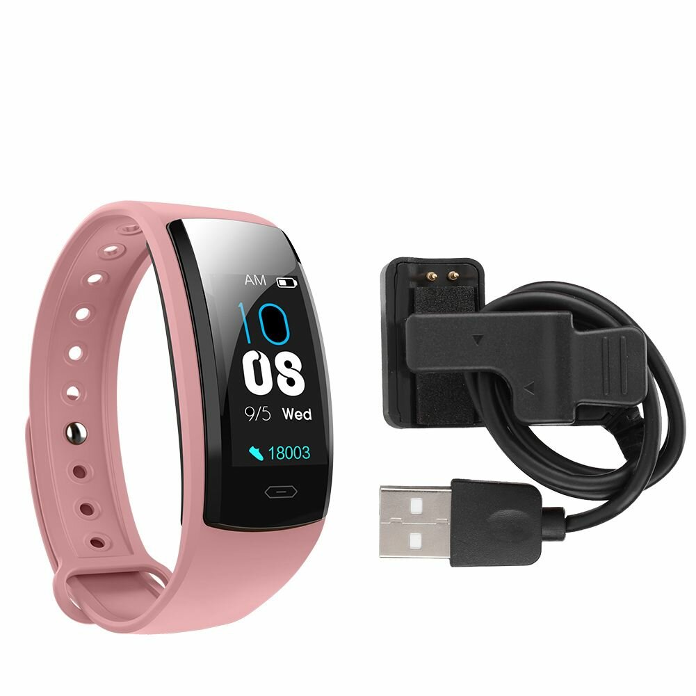 Смарт-часы QS90 PLUS, пульсометр, тонометр, розовые