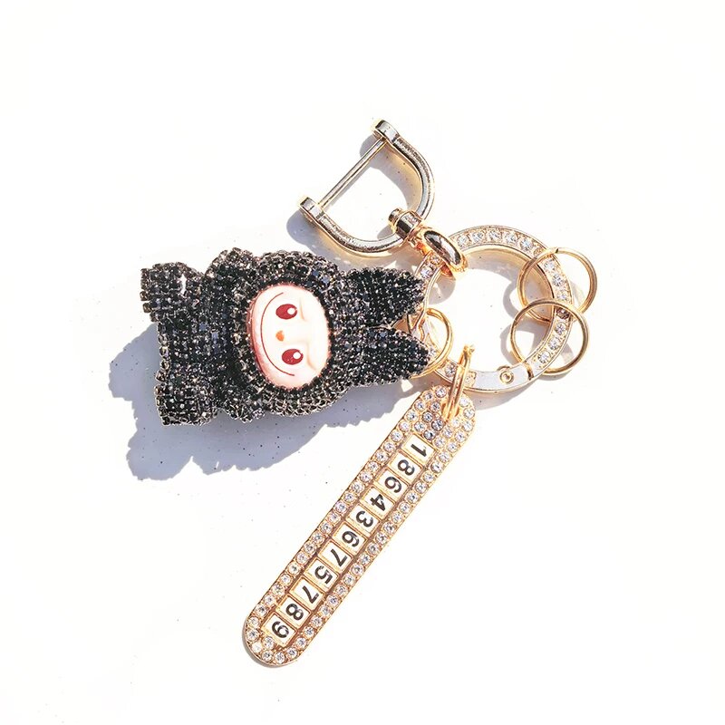 Интернет-хит: брелок для ключей с бриллиантами, изысканный номерной знак, мультяшная кукла-подвеска, популярный подарок