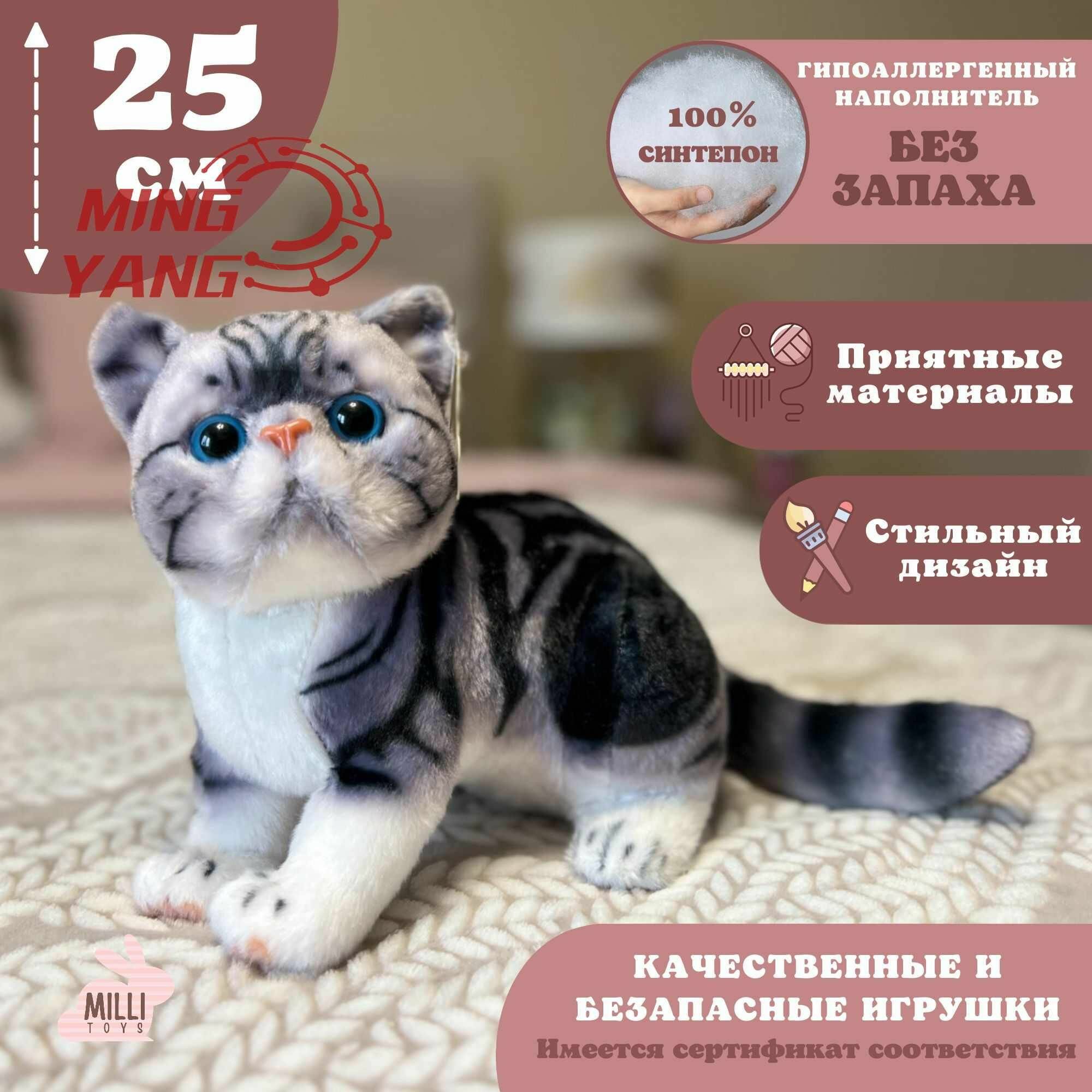 Мягкая игрушка кот котенок плюшевый котик британец