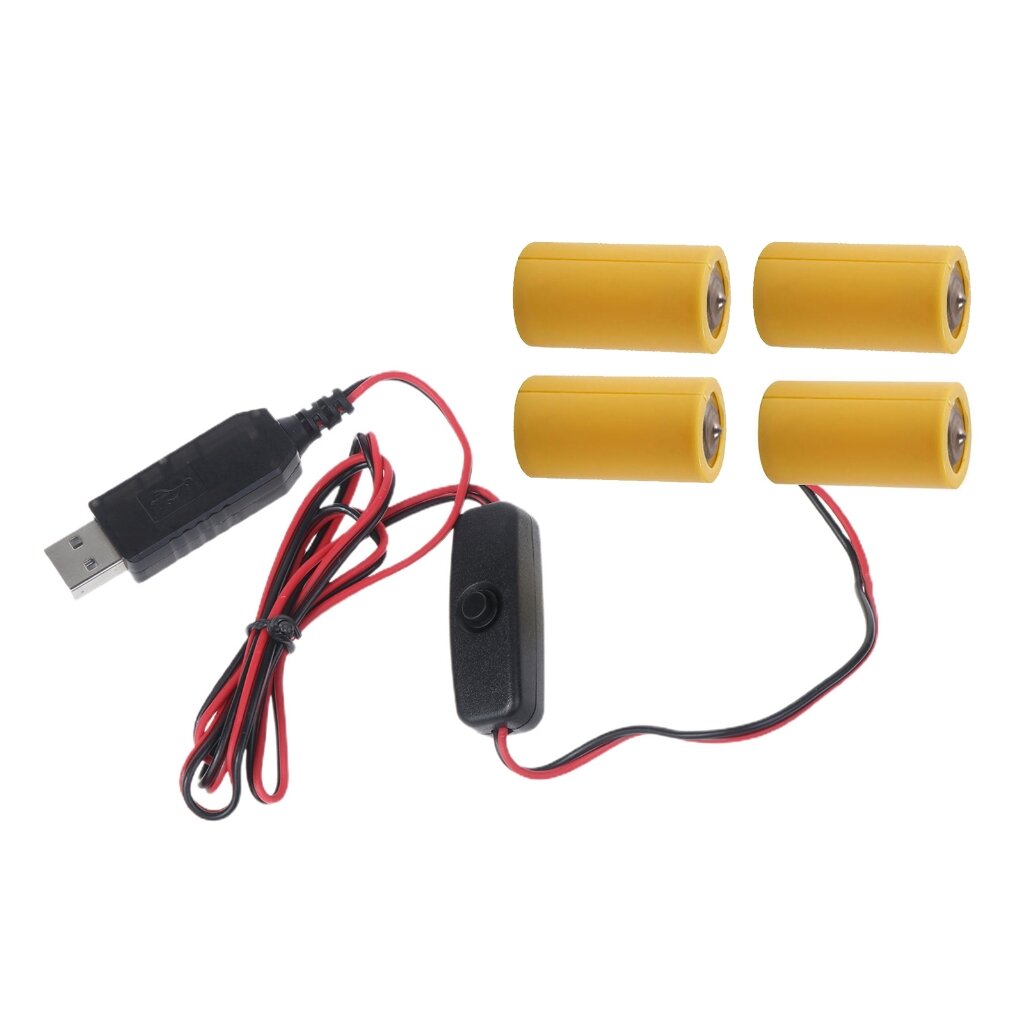 Универсальные Аккумуляторы 6V LR14 C USB-Кабель Питания, 4шт LR14 C