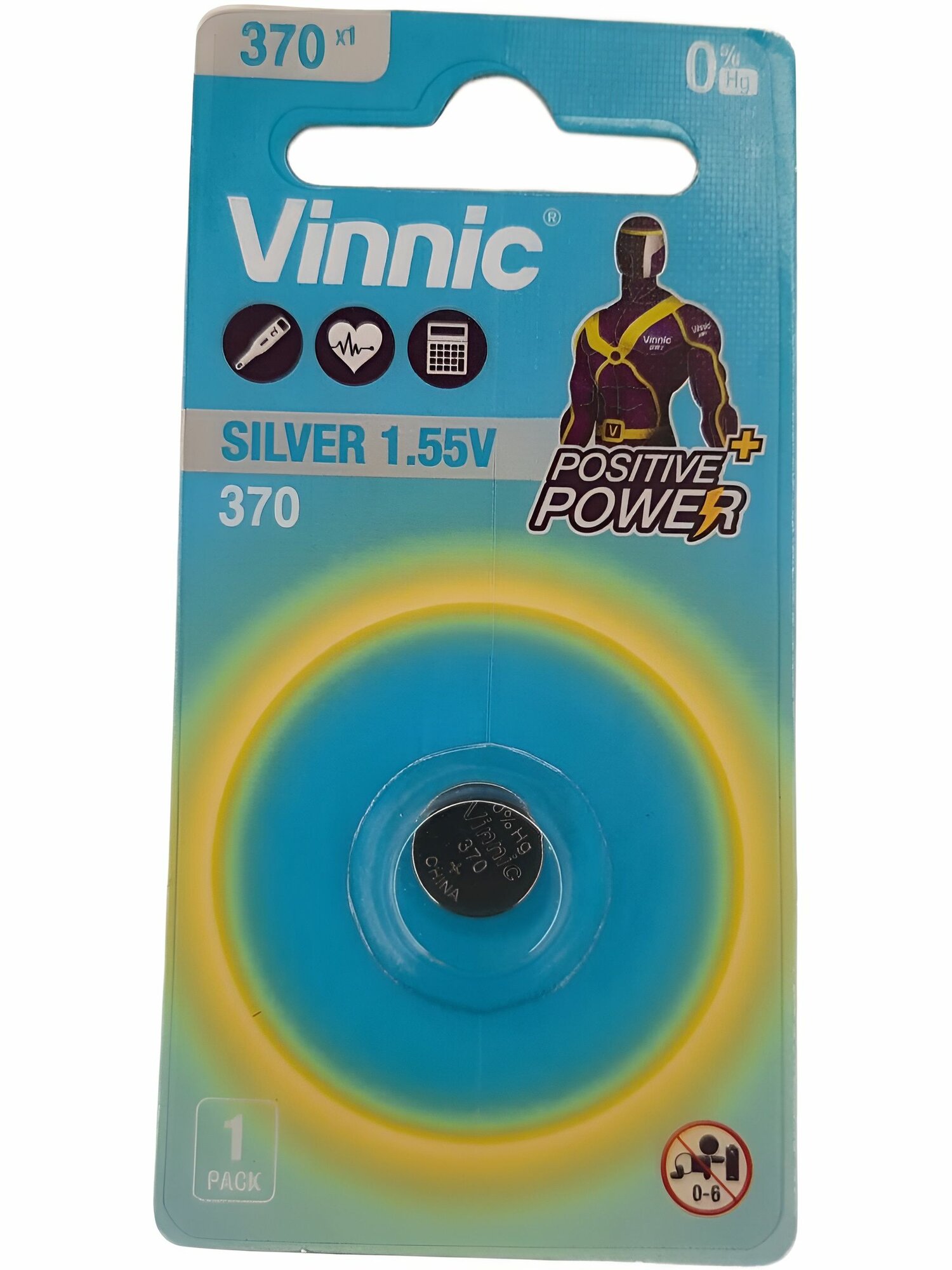 Батарейка для часов 370/371 (SR920W, SR69, G6) VINNIC оксид-серебряная (бл1)