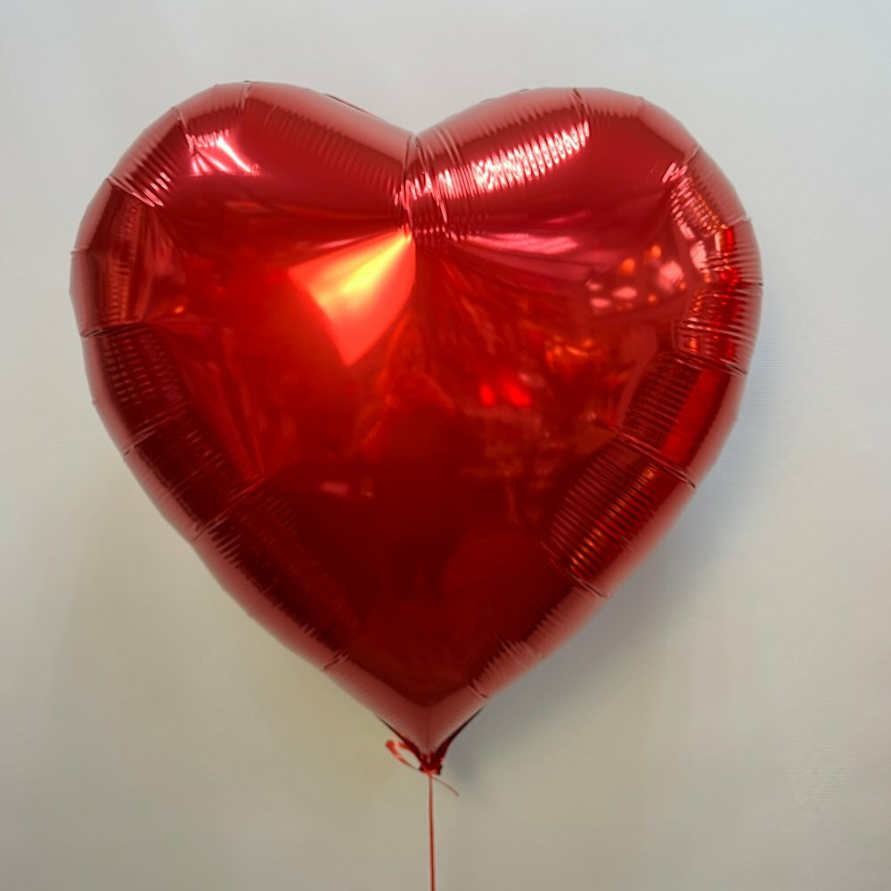 Фольгированная фигура с гелием - Сердце, красный (81 см) + грузик