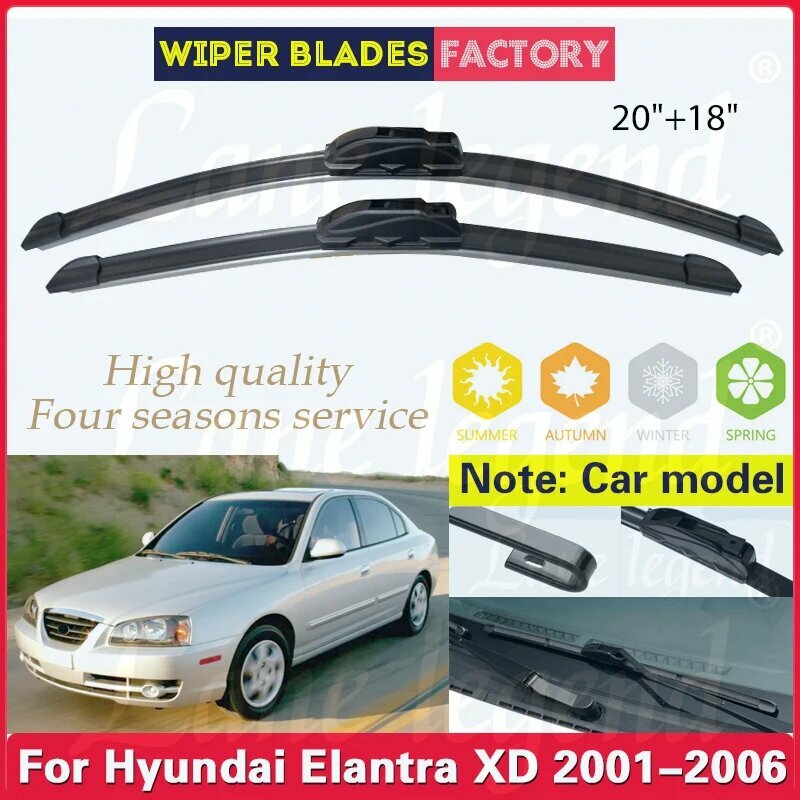 Автомобильные щетки стеклоочистителя для Hyundai Elantra XD 2001 2002 2003 2004 2005 2006, лобовое стекло, переднее окно 20 "+ 18" автомобильные аксессуары
