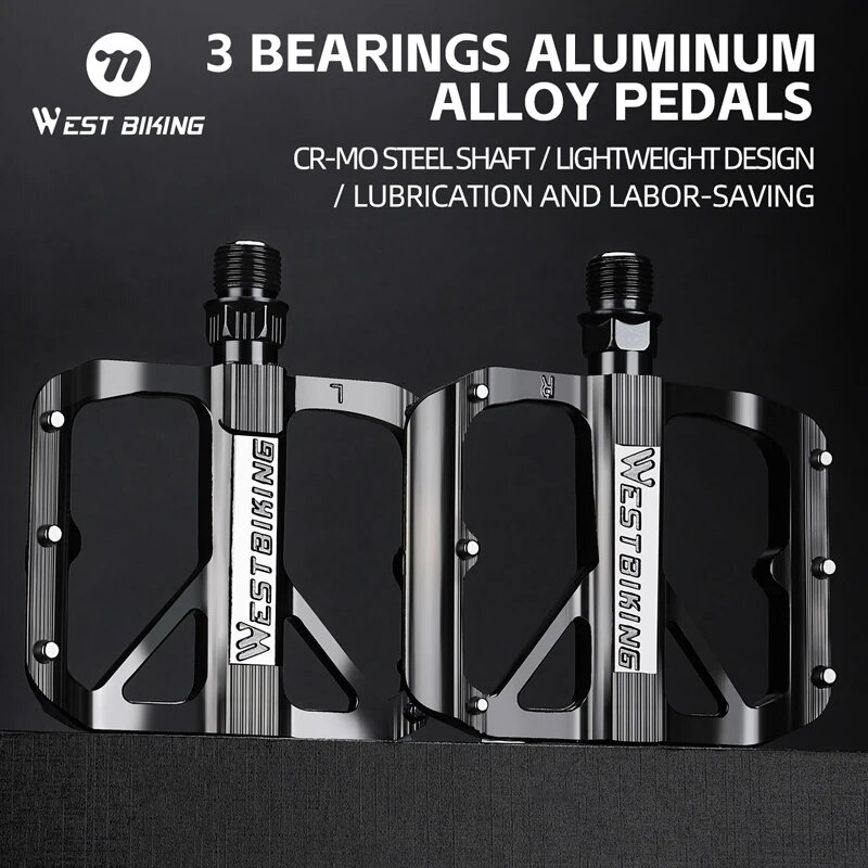 WEST BIKING Педали MTB, алюминий, 3xBearings, 126