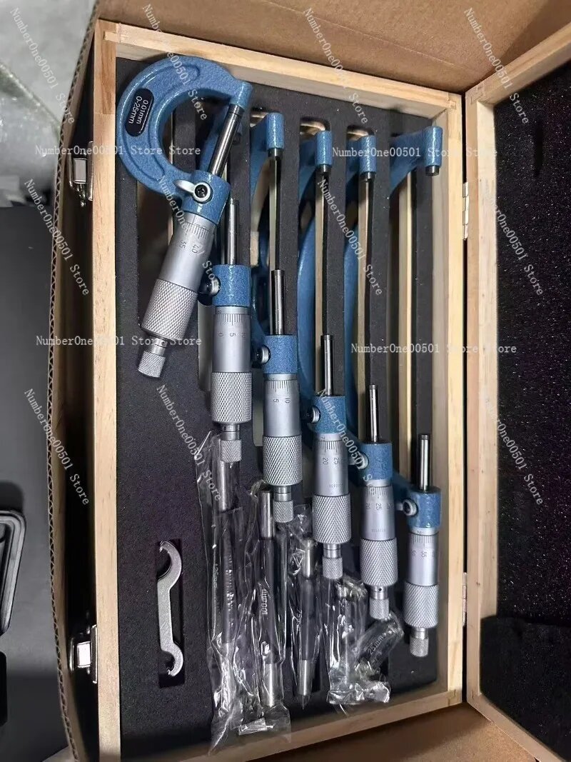 Набор микрометров 4 шт. 0-100 мм Голубой, F