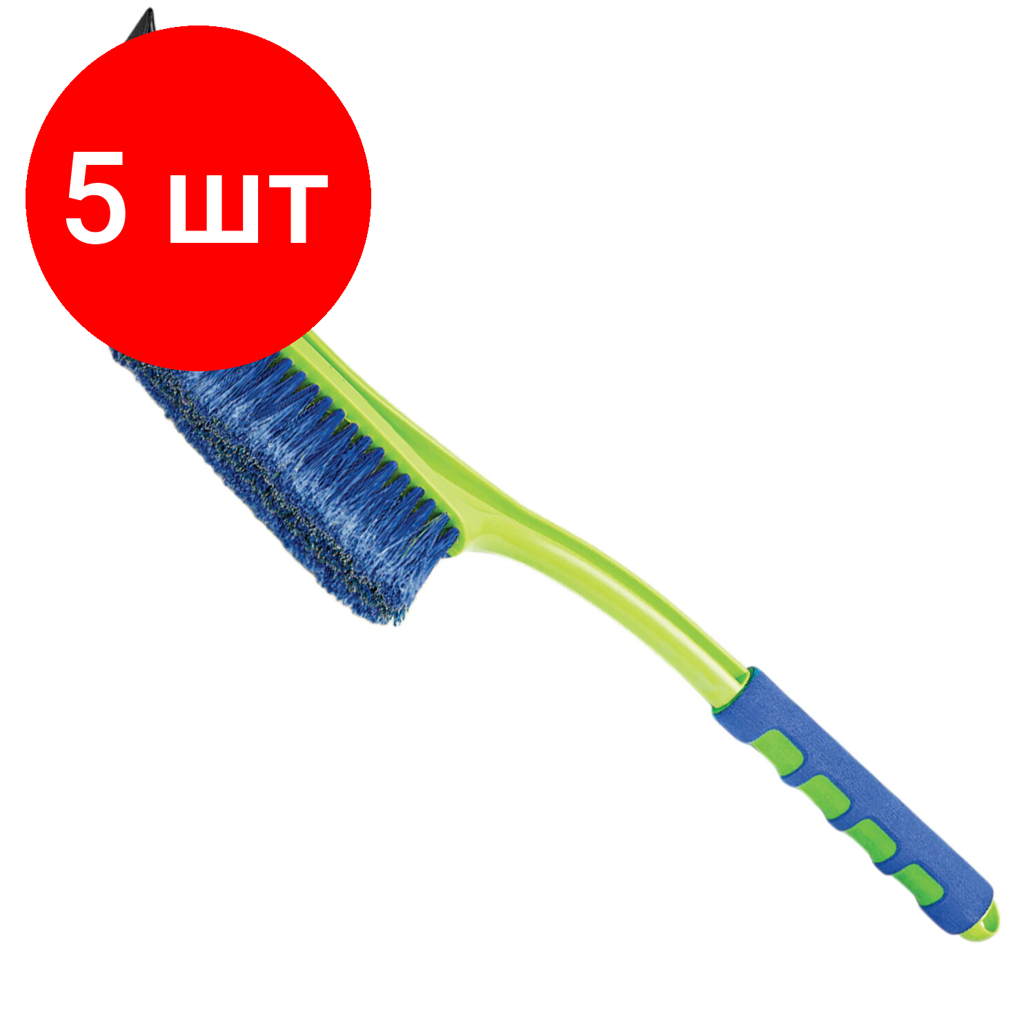 Комплект 5 шт, Щетка со скребком для снега автомобильная, мягкая щетина, 54 см, OKTAN, А3-01-05