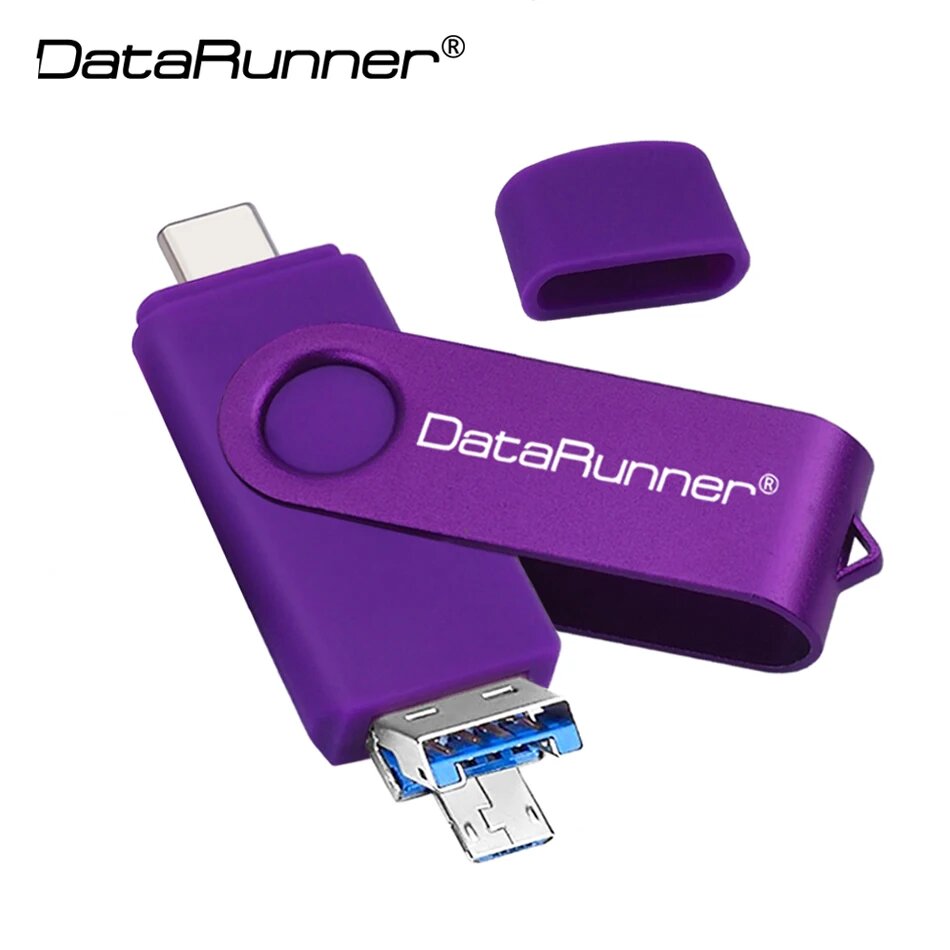 DataRunner 128 ГБ 3-в-1 USB флешка Navy Blue