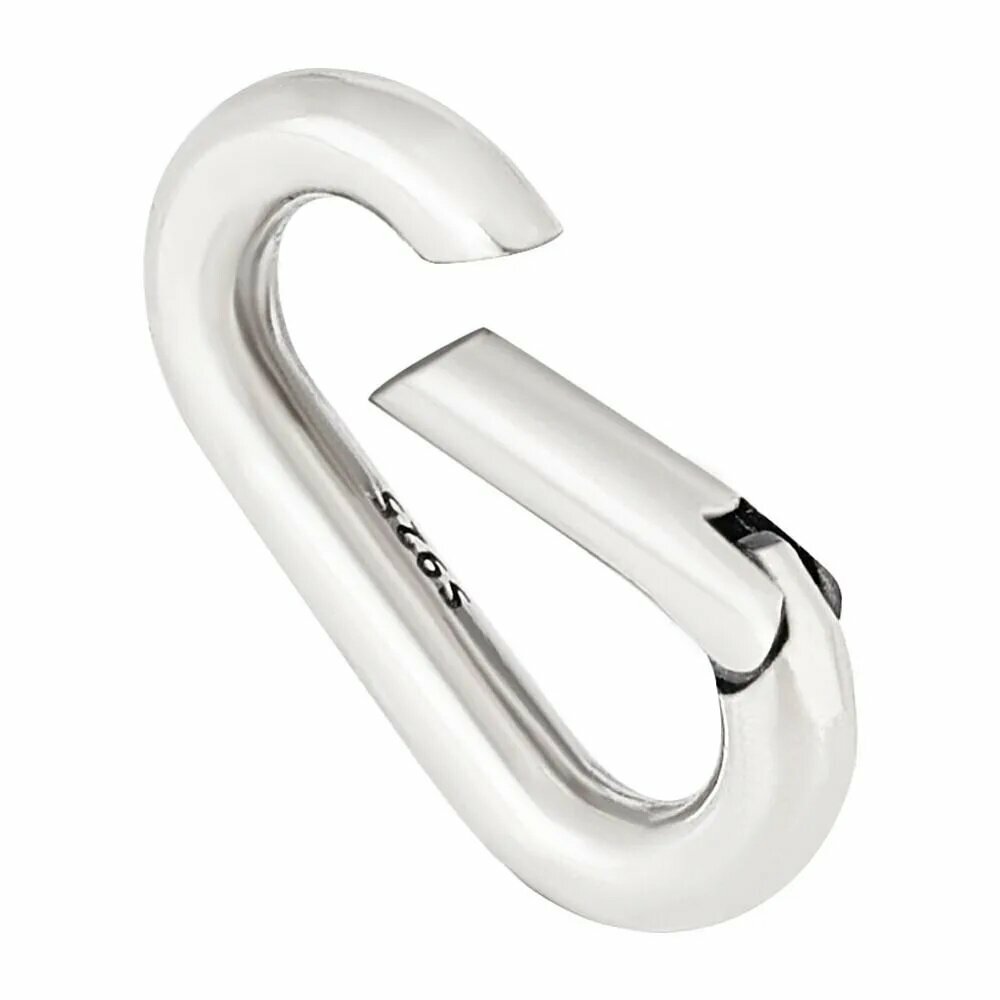 1 шт, серебряные пружинные кольца с родиевым покрытием 925 пробы, застежка платиновая, 17 x 9 x 2 мм