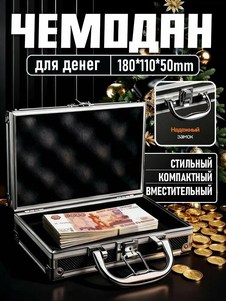 Мини чемодан для денег, открытка для денег