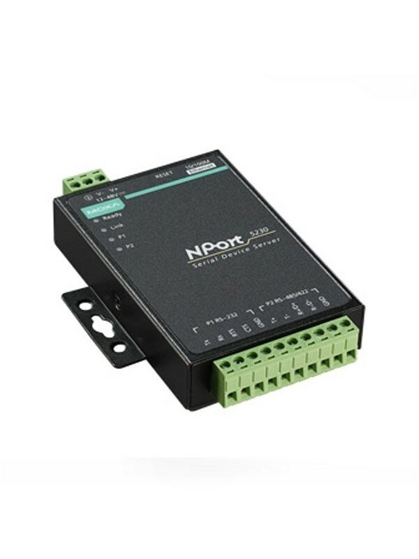 Модуль Moxa NPort 5230, RS-232, RS-422/485, RJ-45, 100Mbps, Black, IP30 — фото 1