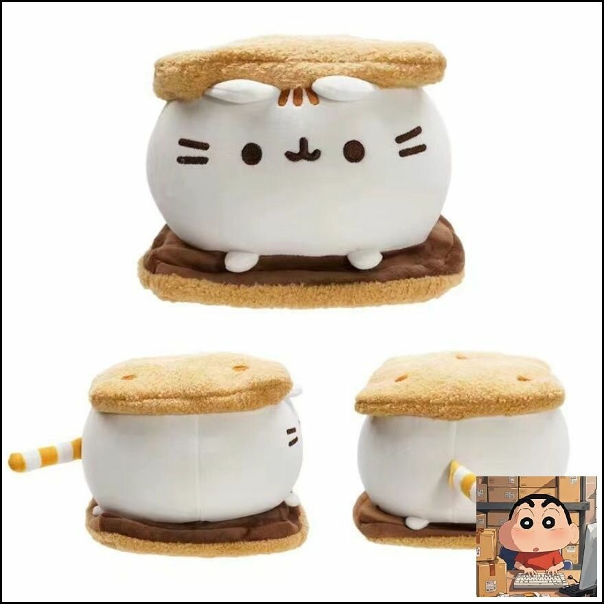 Мягкая игрушка "Pusheen the Cat" (Кот Пушин) с мороженое 15 см